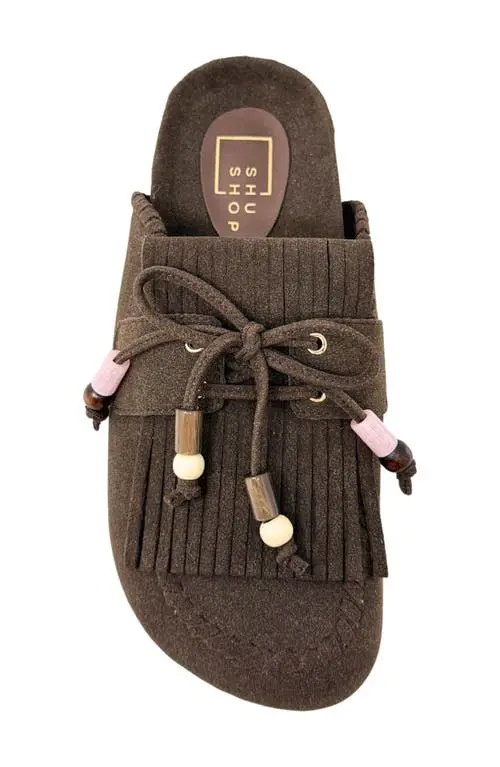 SHU SHOP Tilly Faux Suede Clog - Brown Suede
