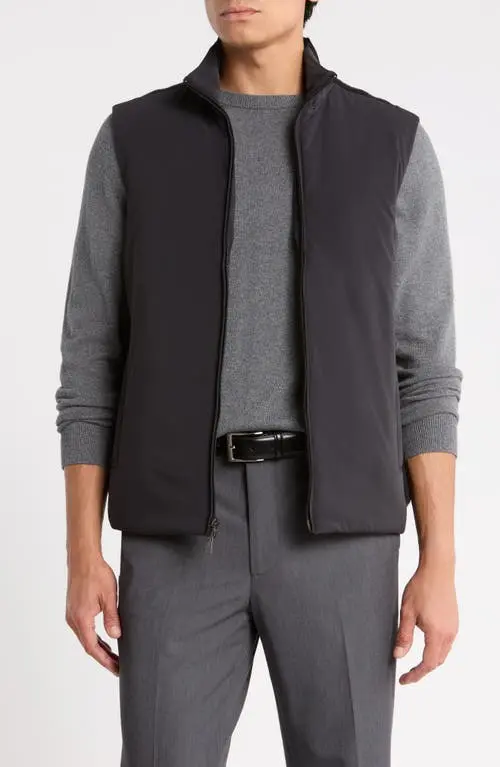Nordstrom Mixed Media Insulated Knit Vest - Black