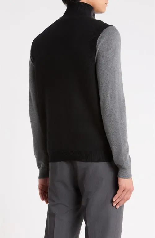 Nordstrom Mixed Media Insulated Knit Vest - Black