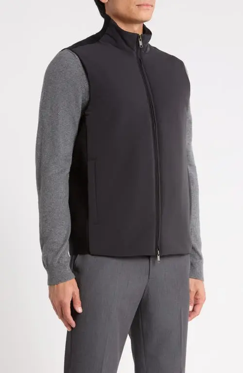 Nordstrom Mixed Media Insulated Knit Vest - Black