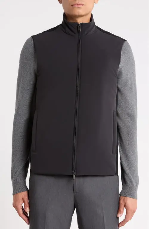 Nordstrom Mixed Media Insulated Knit Vest - Black