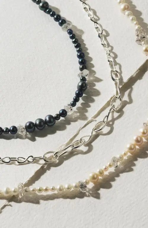 AWE INSPIRED Spellbound Sterling Silver Pearl & Quartz Necklace