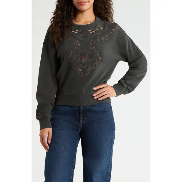 Lucky Brand Embroidered Sweatshirt