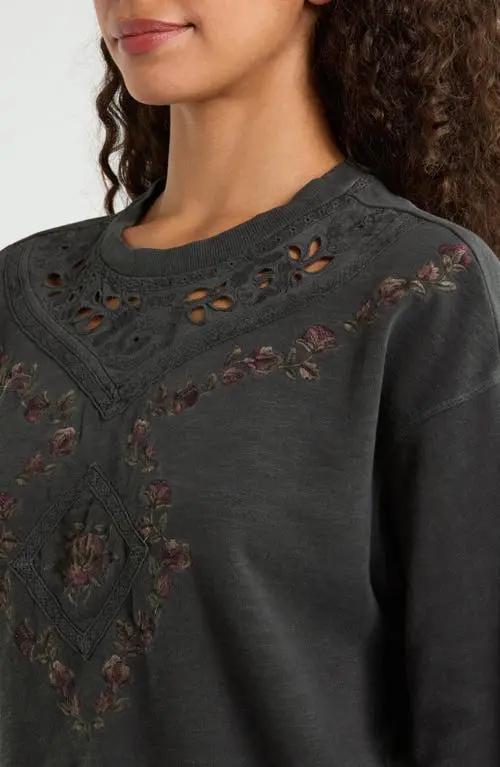 Lucky Brand Embroidered Sweatshirt