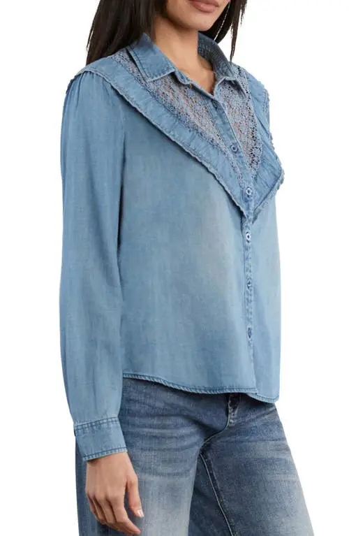 BILLY T Regent Ruffle Lace Detail Shirt