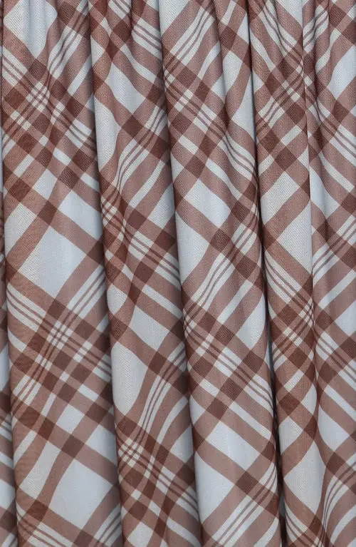 PETAL & PUP Odilia Plaid Long Sleeve Mesh Maxi Dress