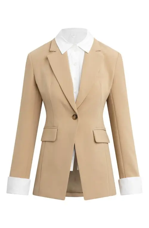 FAVORITE DAUGHTER The Madison Avenue Blazer - Tan/white