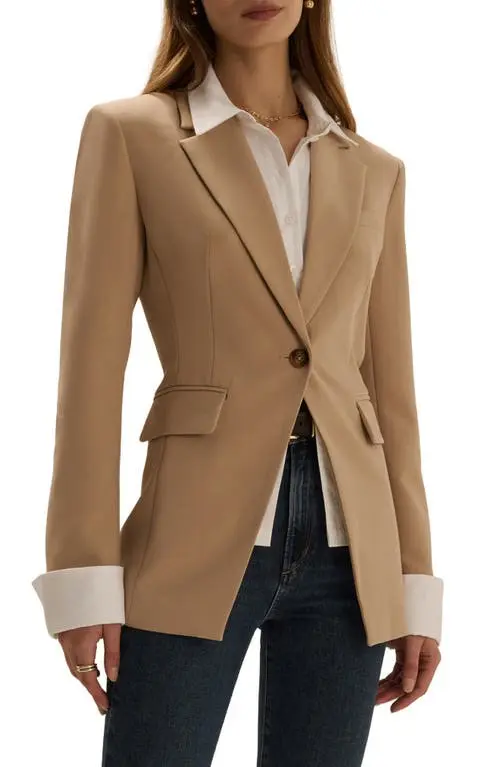 FAVORITE DAUGHTER The Madison Avenue Blazer - Tan/white