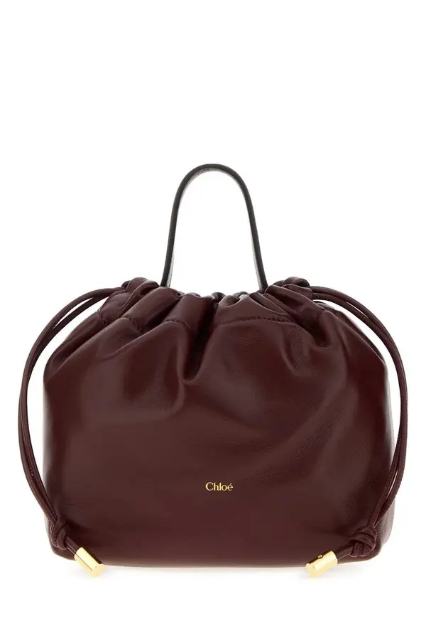 Chloé Burgundy Leather Mini Icons Handbag - Red