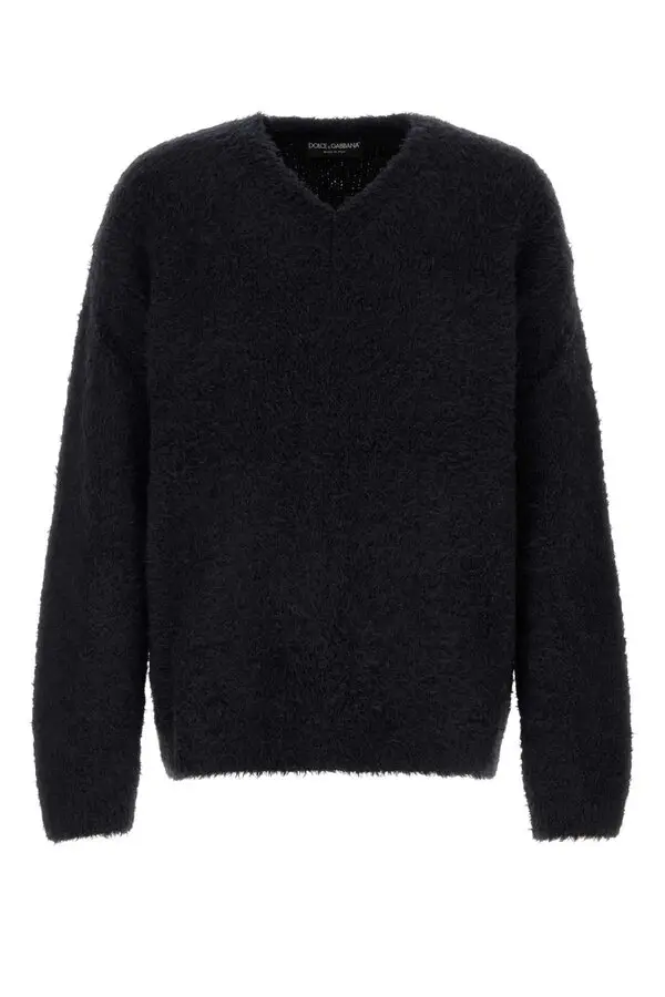 Dolce & Gabbana Stretch Alpaca Blend Sweater - Black