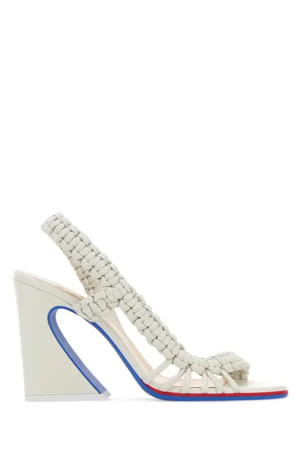 Fendi Leather Arc Sandals - White