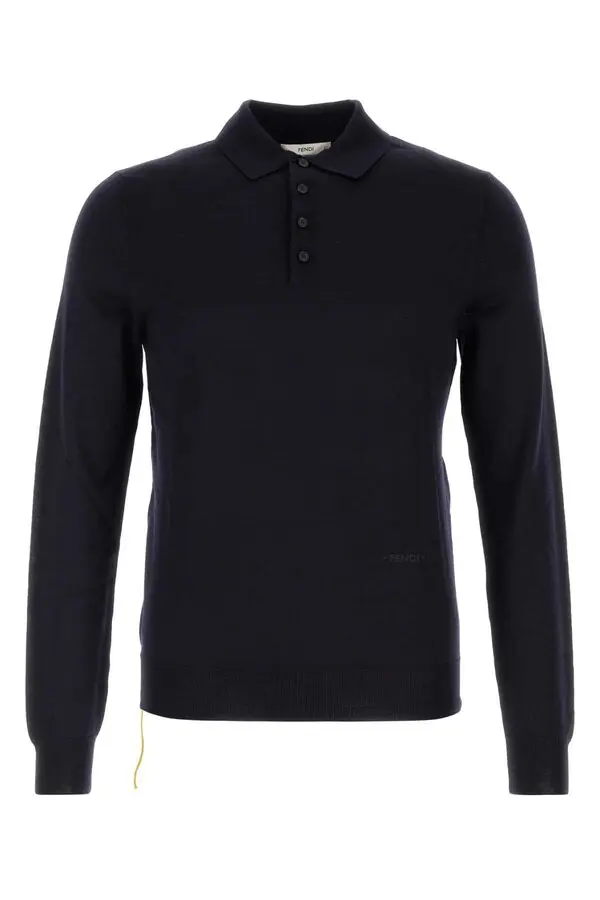 Fendi Midnight Stretch Wool Polo Shirt