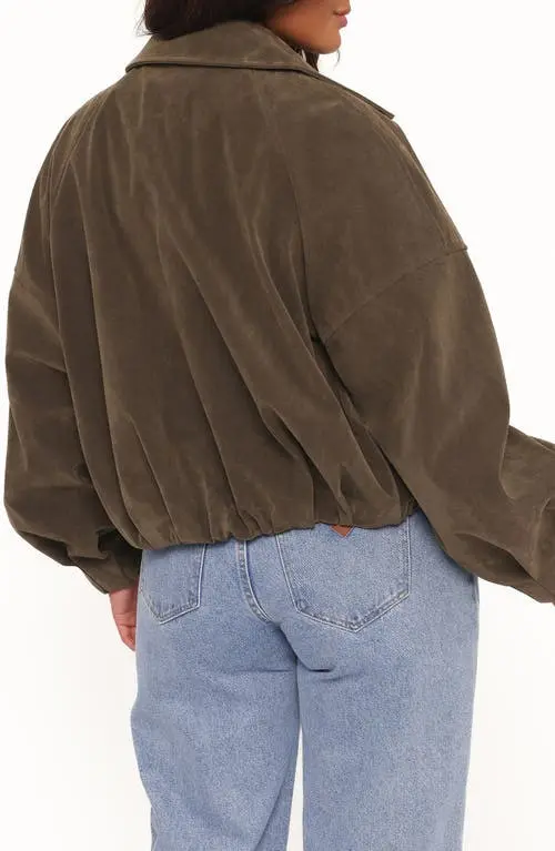 PETAL & PUP Jensen Faux Suede Bomber Jacket