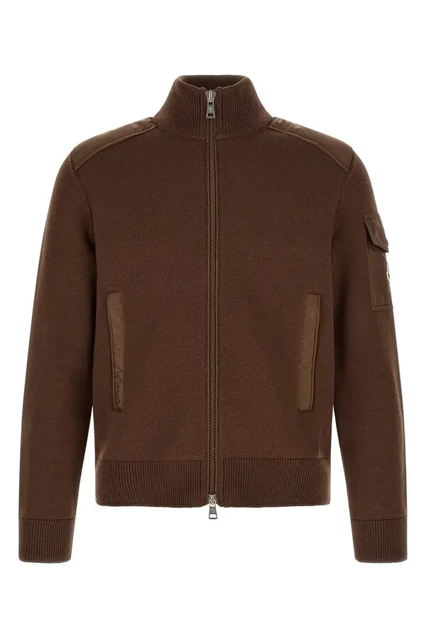 Moncler Padded Cardigan - Brown