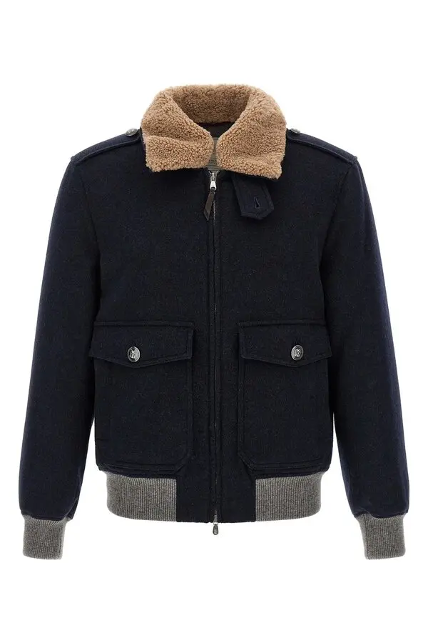 Brunello Cucinelli Cashmere Bomber Beaver