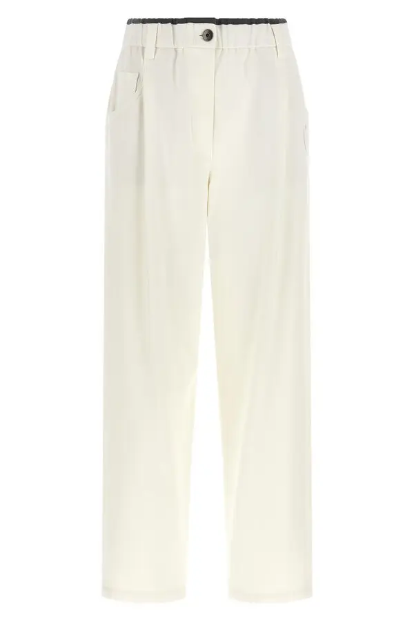 Brunello Cucinelli Cotton Trousers - White