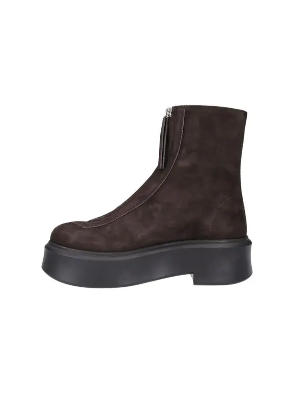 THE ROW Ankle Boots "zipped Boot 1 - Brown