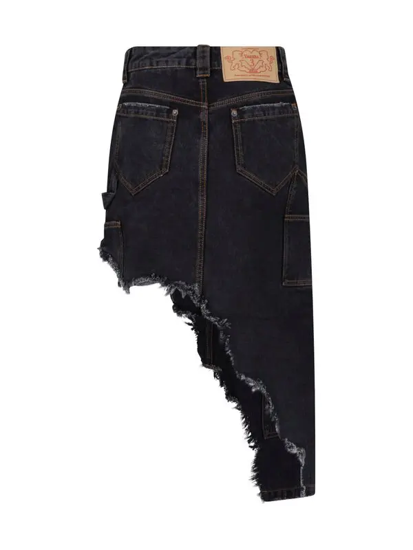 Vaquera Asymmetric Denim Mini Skirt