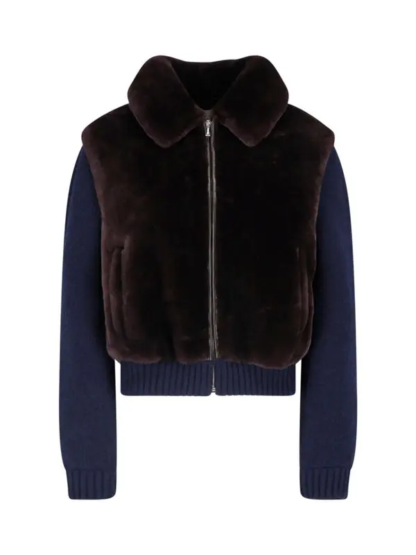 Miu Miu Shearling And Knit Blouson