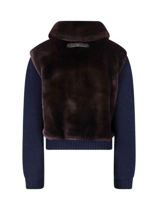 Miu Miu Shearling And Knit Blouson