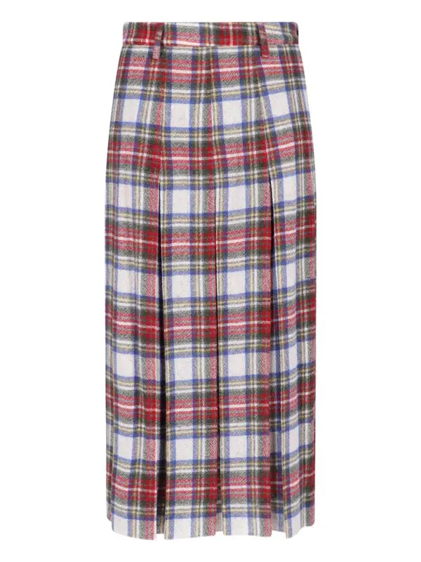 MAISON MARGIELA Midi Skirt With Tartan Pattern