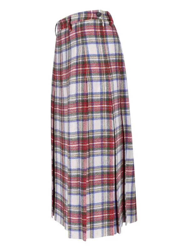 MAISON MARGIELA Midi Skirt With Tartan Pattern