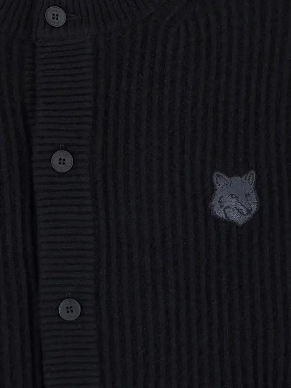 Maison Kitsuné Merino Wool Cardigan "fox Head