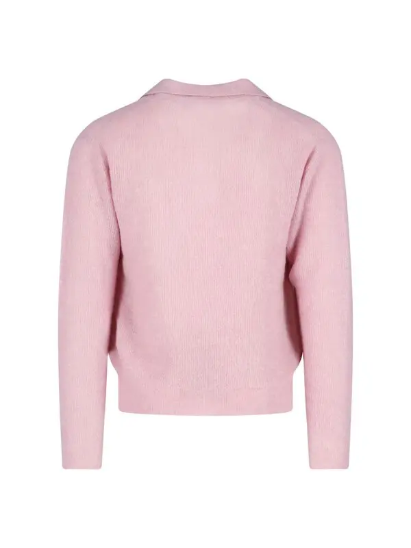 Auralee V-neck Polo - Pink