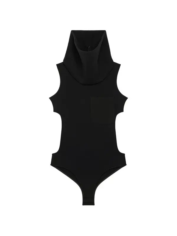COURREGES Cut-out High Collar Knit Bodysuit