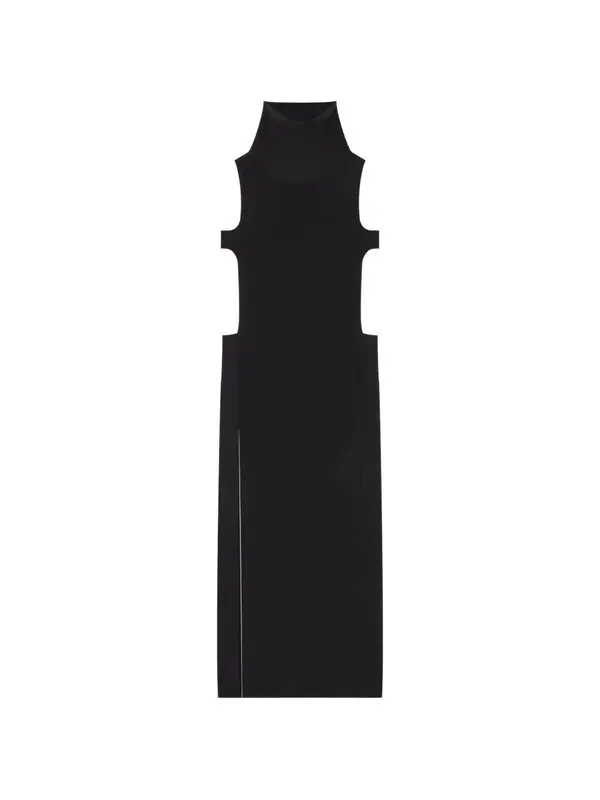 COURREGES High Collar Crepe Long Dress