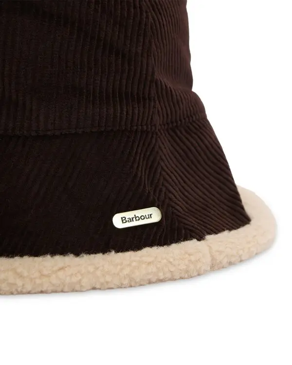Barbour Overton Reversible Corduroy & Faux Shearling Bucket Hat