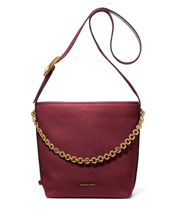 Michael Kors Small Leather Bucket Bag - Deep Red