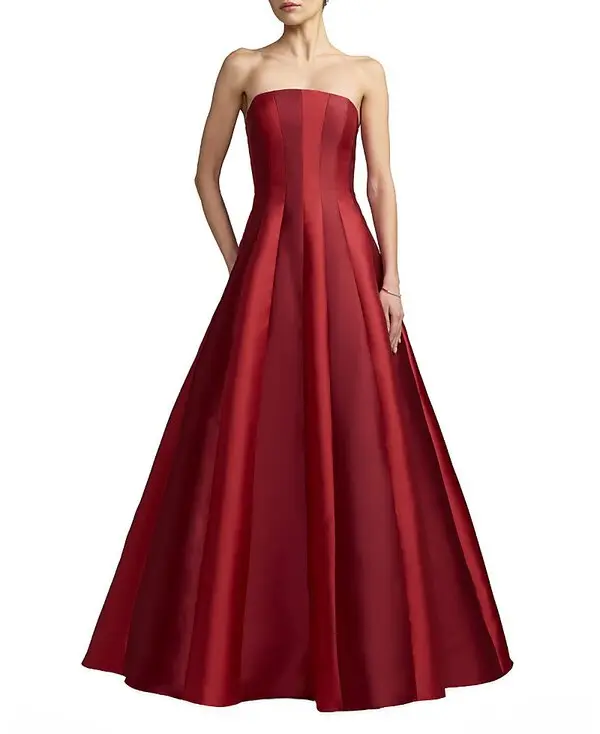 Mac Duggal Strapless Mikado Panel Ball Gown