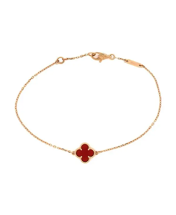 VAN CLEEF & ARPELS Sweet Alhambra Bracelet 18k Rose Gold And Carnelian - Pink