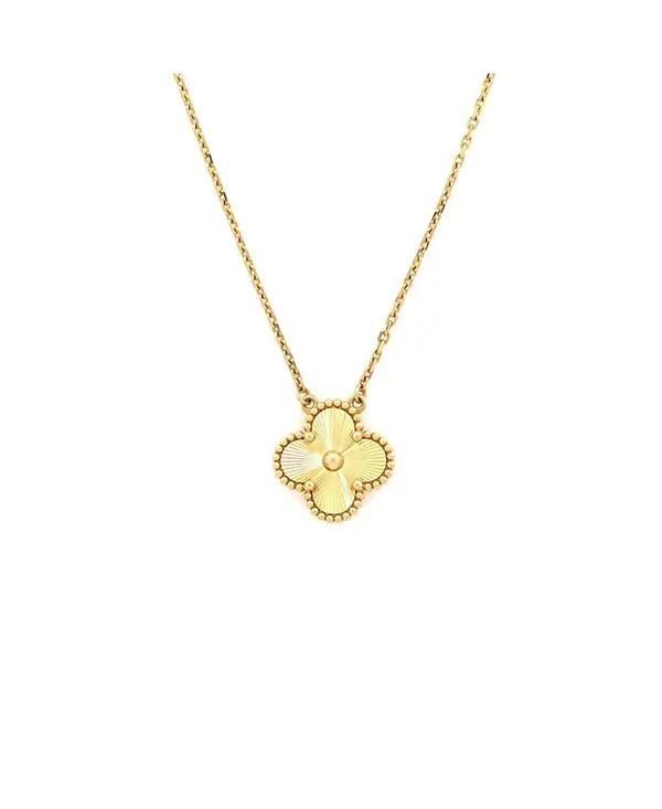 VAN CLEEF & ARPELS Vintage Alhambra Pendant Necklace Guilloche 18k - Gold
