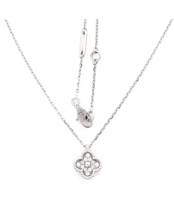 VAN CLEEF & ARPELS Sweet Alhambra Pendant Necklace 18k Gold With Diamonds