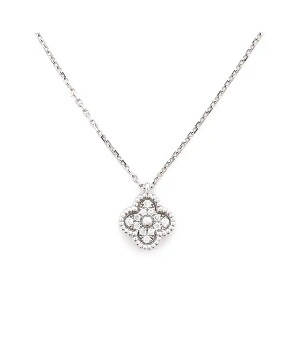 VAN CLEEF & ARPELS Sweet Alhambra Pendant Necklace 18k Gold With Diamonds