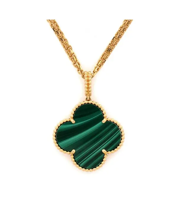 VAN CLEEF & ARPELS Magic Alhambra Pendant Long Necklace 18k And Malachite