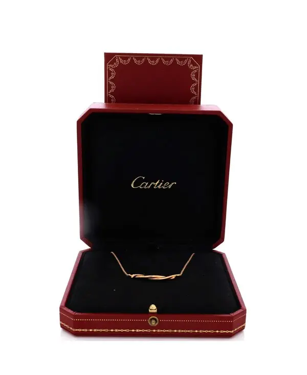 CARTIER Entrelaces Pendant Necklace 18k Rose Gold