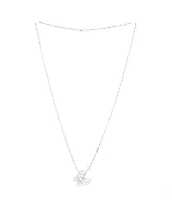 VAN CLEEF & ARPELS Two Butterfly Pendant Necklace 18k Gold And Diamonds