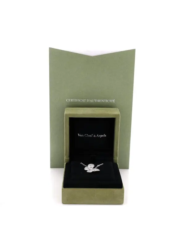 VAN CLEEF & ARPELS Two Butterfly Pendant Necklace 18k Gold And Diamonds