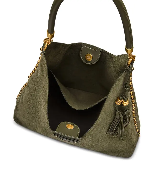 Rebecca Minkoff Nolita Large Suede Hobo Bag - Olive
