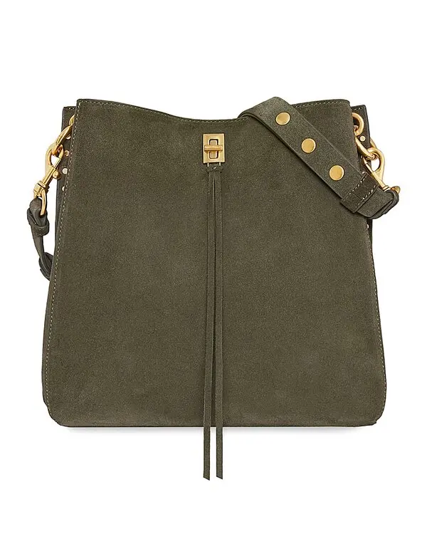 Rebecca Minkoff Darren Large Suede Shoulder Bag - Olive