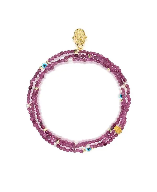 KARMA AND LUCK Activated Spirit Ruby July Birthstone Wrap Bracelet