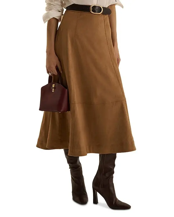 FAVORITE DAUGHTER The Aspen Midi Skirt - Camel