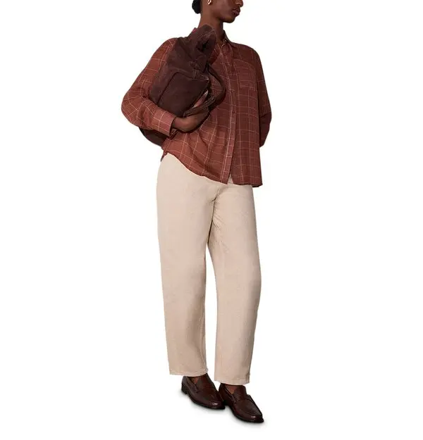 Whistles Etched Check Sheer Shirt
