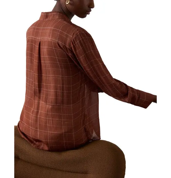 Whistles Etched Check Sheer Shirt