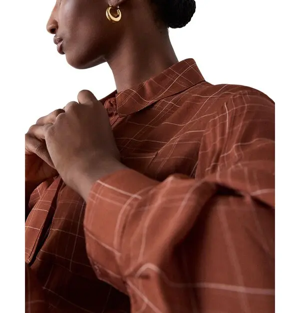 Whistles Etched Check Sheer Shirt