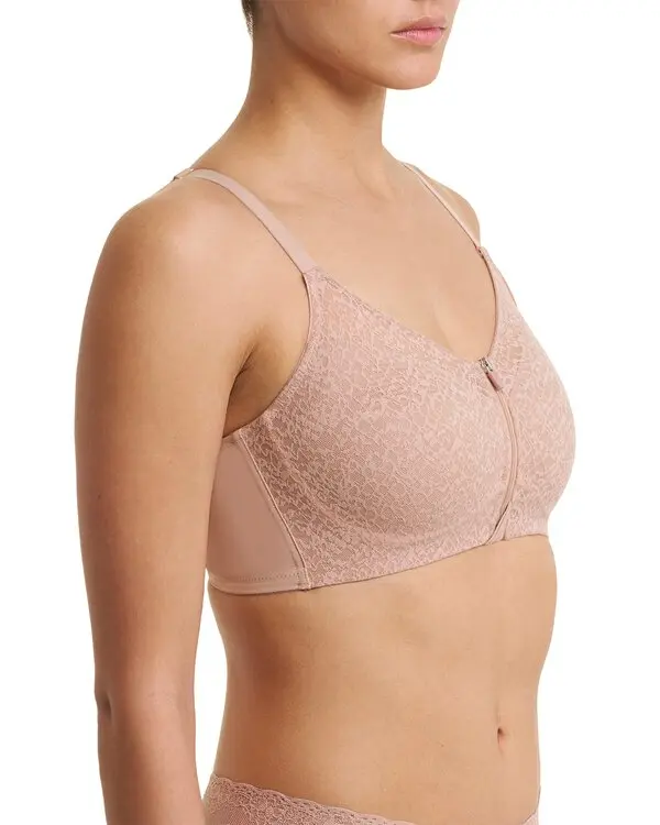 Natori Pretty Smooth Zip Front Pocketed Mastectomy Wireless Bra