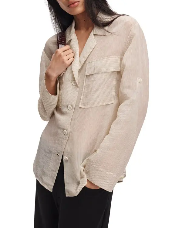Rag & Bone Sonny Silk Notch Collar Blouse